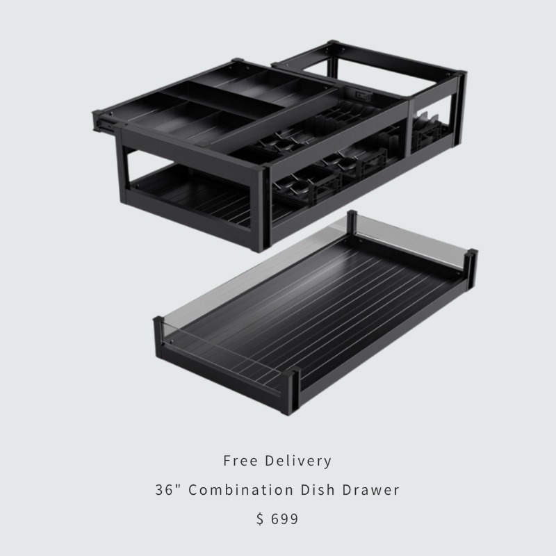 36″ All-Aluminum Modular Dish Drawer Organizer – GME Cabinet